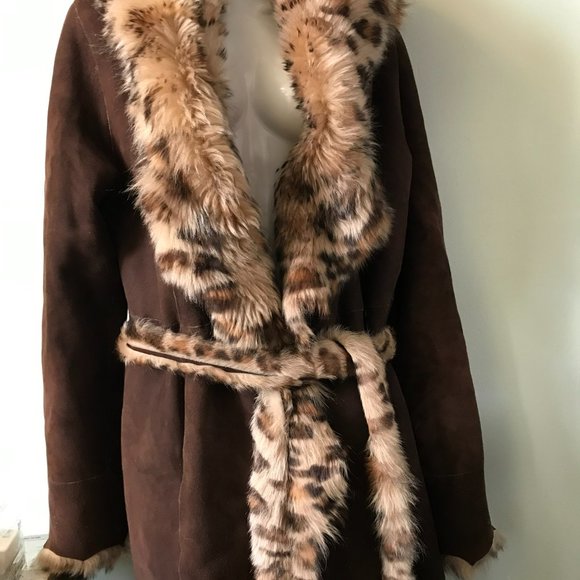Original Leather | Jackets & Coats | Nwt Original Leather Brown Leopard ...